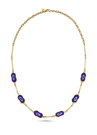 Berrin Özkan Kadın Cam Nazar Boncuklu Altın Rengi Kaplama Kolye Mavi EU Berrin Özkan Kadın Cam Nazar Boncuklu Altın Rengi Kaplama Kolye Mavi EU