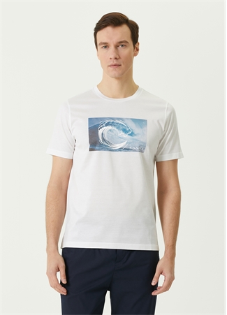 Canali Erkek Beyaz Fotoğraf Baskılı Logolu T-shirt 52 IT Canali Erkek Beyaz Fotoğraf Baskılı Logolu T-shirt 52 IT