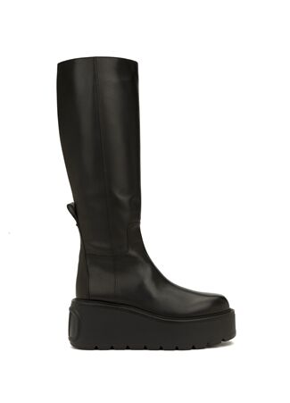 Valentino Garavani Kadın Uniqueform Siyah Logolu Deri Çizme 36.5 EU