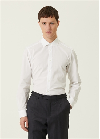 Zegna Erkek Beyaz Fransız Yaka Gömlek 40 IT