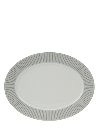 Vista Alegre Atlantis Elegant Beyaz Çizgi Desenli Porselen Servis Tabağı