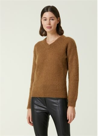 Tom Ford Kadın Camel V Yaka Moher Kazak Bej S EU Tom Ford Kadın Camel V Yaka Moher Kazak Bej S EU
