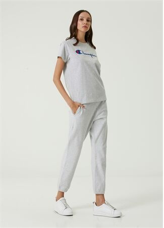 Champion Kadın Gri Logolu T-shirt XS EU