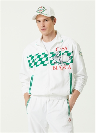 Casablanca Erkek Beyaz Yeşil Logo Detaylı Sweatshirt S EU Casablanca Erkek Beyaz Yeşil Logo Detaylı Sweatshirt S EU