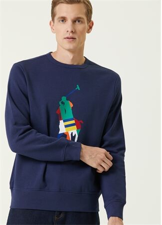 Polo Ralph Lauren Erkek Lacivert Logo Baskılı Sweatshirt S EU
