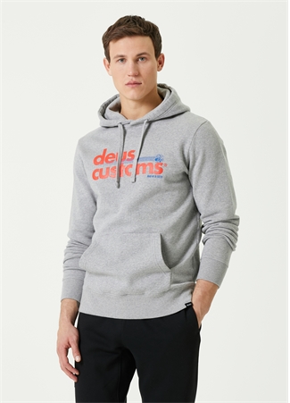 Deus Ex Machina Erkek Gri Kapüşonlu Logolu Sweatshirt S EU Deus Ex Machina Erkek Gri Kapüşonlu Logolu Sweatshirt S EU