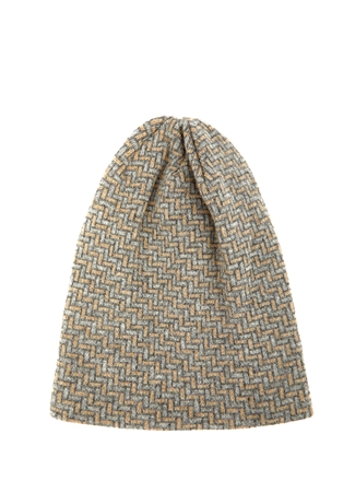 Inverni Kadın Gri Bej Zikzak Jakarlı Yün Bere EU Inverni Kadın Gri Bej Zikzak Jakarlı Yün Bere EU