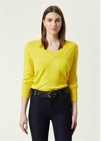 Network Kadın Basic Fit Sarı Kaşmir Kazak S EU