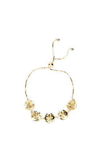 Collection Kadın Çiçek Detaylı Altın Rengi Bileklik EU