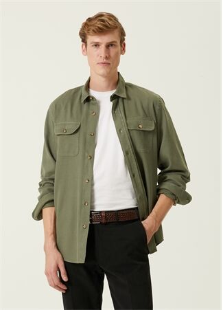 Beymen Collection Erkek Haki Dış Gömlek L EU