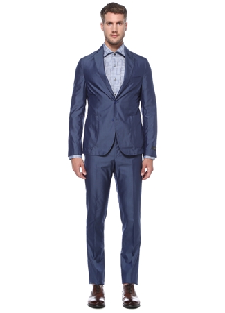 Pal Zileri Erkek Mavi Kelebek Yaka İpek Takım Elbise 58 IT