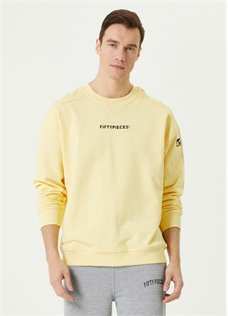 Fifty Pieces Erkek Sarı Logo Detaylı Oversize Sweatshirt S EU Fifty Pieces Erkek Sarı Logo Detaylı Oversize Sweatshirt S EU