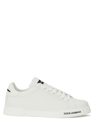 Dolce&Gabbana Erkek Beyaz Logolu Deri Sneaker 40 EU Dolce&Gabbana Erkek Beyaz Logolu Deri Sneaker 40 EU