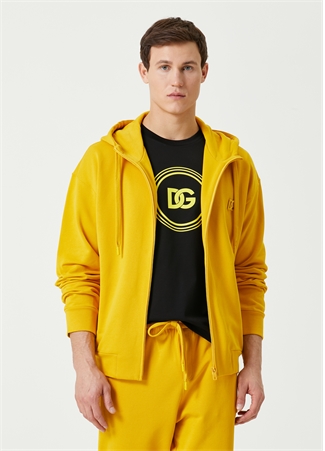 Dolce&Gabbana Erkek Sarı Kapüşonlu Fermuarlı Sweatshirt 44 IT Dolce&Gabbana Erkek Sarı Kapüşonlu Fermuarlı Sweatshirt 44 IT