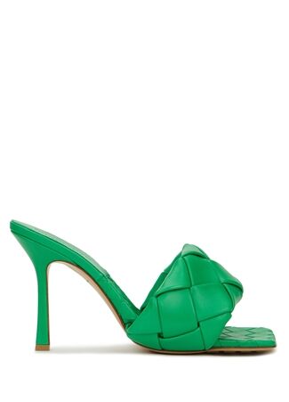 Bottega Veneta Kadın Yeşil Örgü Bantlı Deri Terlik 36 EU