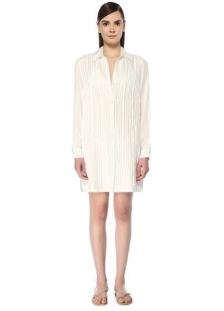 Vix Kadın Beyaz Çizgi Dokulu Tunik S EU