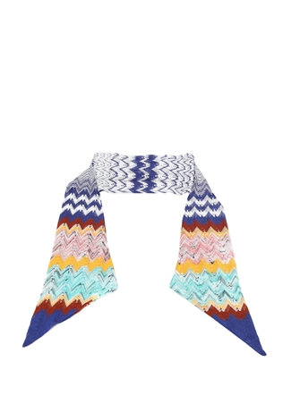 Missoni Kadın Mavi Zikzak Desenli Bandana EU Missoni Kadın Mavi Zikzak Desenli Bandana EU