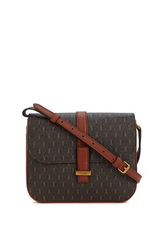 Kadın Kahverengi Logo Desenli Omuz Çantası EU