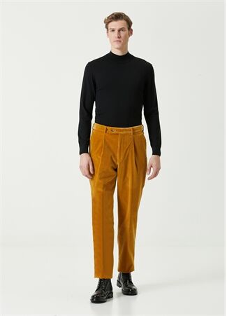 Pal Zileri Erkek Hardal Pilili Pantolon Kahverengi 48 IT