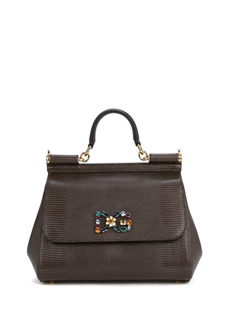 Dolce&Gabbana Kadın Miss Sicily Gri Deri Çanta EU Dolce&Gabbana Kadın Miss Sicily Gri Deri Çanta EU