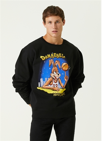 Domrebel Erkek MVP Siyah Figür Detaylı Sweatshirt S EU Domrebel Erkek MVP Siyah Figür Detaylı Sweatshirt S EU