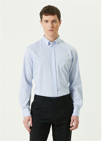 Corneliani Erkek Mavi Keten Gömlek 39 IT Corneliani Erkek Mavi Keten Gömlek 39 IT