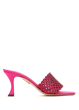 Aquazzura Kadın Şeftali Mikro Taş Detaylı Deri Terlik Pembe 36 EU Aquazzura Kadın Şeftali Mikro Taş Detaylı Deri Terlik Pembe 36 EU