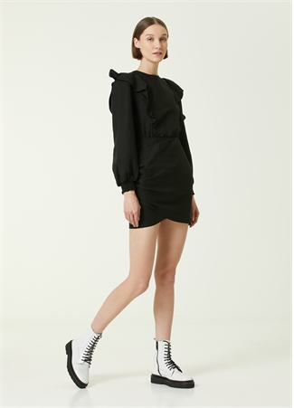 Allsaints Kadın Siyah Fırfırlı Sırtı Açık Mini Elbise 4 UK Allsaints Kadın Siyah Fırfırlı Sırtı Açık Mini Elbise 4 UK