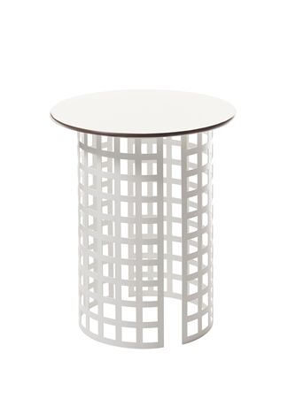 Slide Mara Beyaz Yuvarlak Formlu Sehpa