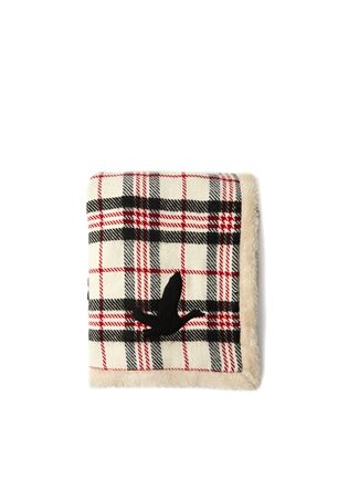 Beymen Club Taş Ekoseli Peluş Detaylı Battaniye Gri