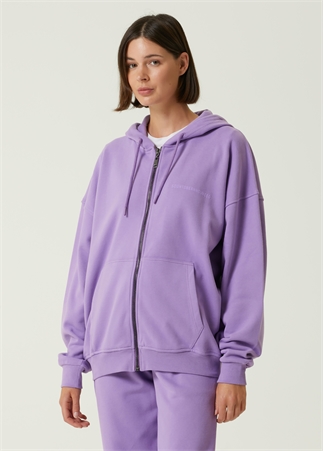 SOONTOBEANNOUNCED Kadın Mor Kapüşonlu Logo Baskılı Sweatshirt S EU SOONTOBEANNOUNCED Kadın Mor Kapüşonlu Logo Baskılı Sweatshirt S EU