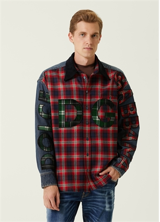 Dolce&Gabbana Erkek Kırmızı Denim Garnili Logolu Dış Gömlek 38 IT Dolce&Gabbana Erkek Kırmızı Denim Garnili Logolu Dış Gömlek 38 IT