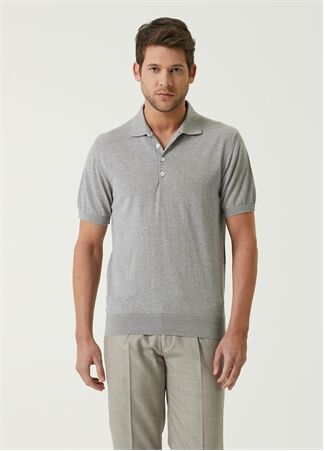 Luciano Barbera Erkek Gri Polo Yaka Triko 54 IT Luciano Barbera Erkek Gri Polo Yaka Triko 54 IT