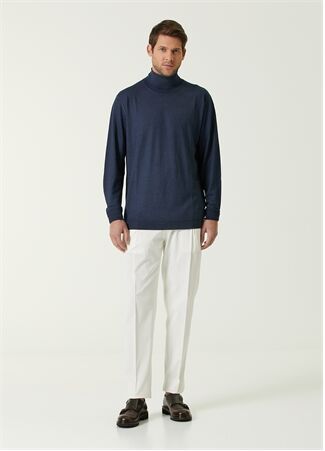 Pal Zileri Erkek Lacivert Balıkçı Yaka Yün Kazak Mavi 56 IT