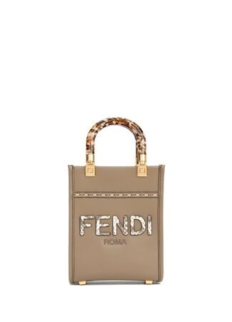 Fendi Kadın Gri Logolu Çanta EU
