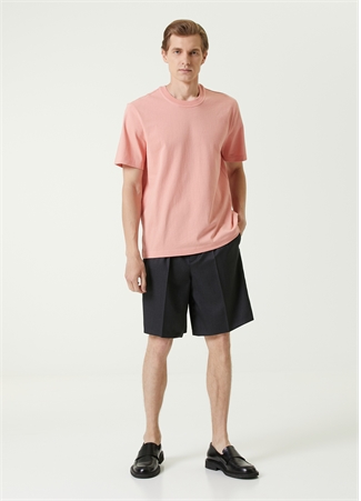 Valentino Erkek Antrasit Yüksek Bel Şeritli Yün Bermuda Gri 50 IT