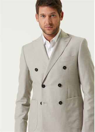 Palzileri Lab Erkek Bej Kırlangıç Yaka Ceket 54 IT