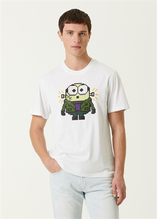 8-Bit by Mhrs Erkek Beyaz Bisiklet Yaka Baskılı T-shirt XS EU 8-Bit by Mhrs Erkek Beyaz Bisiklet Yaka Baskılı T-shirt XS EU