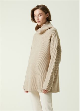 Joseph Kadın Bej Balıkçı Yaka Yün Kazak S EU Joseph Kadın Bej Balıkçı Yaka Yün Kazak S EU
