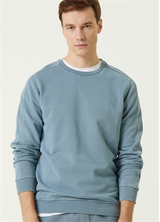 Academia Erkek Mavi Logo Detaylı Sweatshirt XS EU Academia Erkek Mavi Logo Detaylı Sweatshirt XS EU