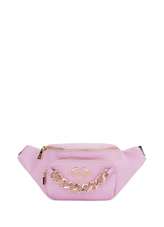 Love Moschino Kadın Heart Chain Pembe Bel Çantası EU Love Moschino Kadın Heart Chain Pembe Bel Çantası EU