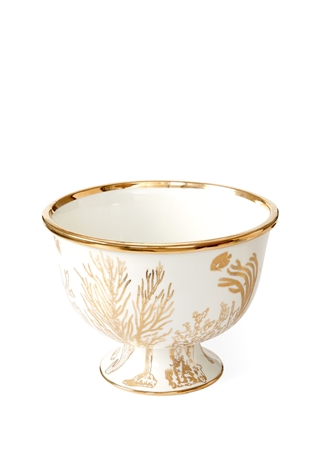 Jonathan Adler Botanis Coral Beyaz Gold Dekoratif Kase Jonathan Adler Botanis Coral Beyaz Gold Dekoratif Kase