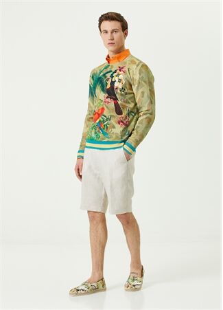 Etro Erkek Bej Keten Bermuda 48 IT