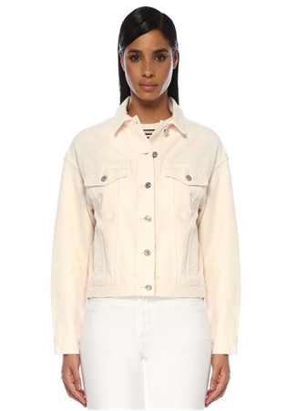 Allsaints Kadın Elma Pembe Batik Desenli Jean Ceket M EU