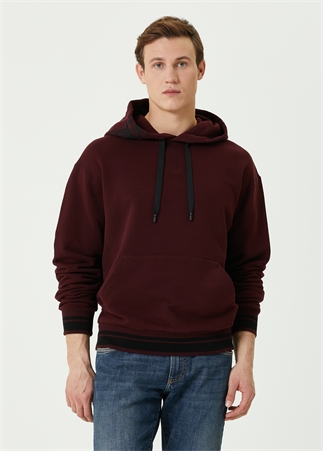 Dolce&gabbana Erkek Bordo Kapüşonlu Logolu Sweatshirt 46 It Dolce&gabbana Erkek Bordo Kapüşonlu Logolu Sweatshirt 46 It