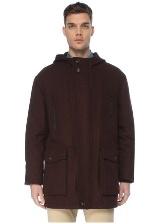 Palzileri Lab Erkek Kahverengi Kapüşonlu Yün Mont 50 IT