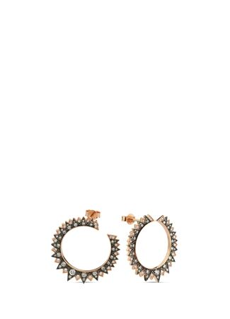 Dime Tribe Kadın Pırlantalı Altın Rengi Küpe EU Dime Tribe Kadın Pırlantalı Altın Rengi Küpe EU