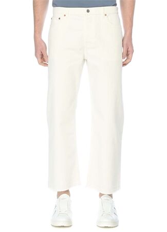 Valentino Erkek Beyaz Crop Jean Pantolon 32 US