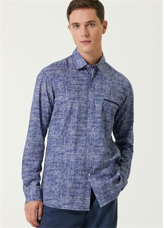 Palzileri Lab Erkek Mavi Karalama Desenli Gömlek 4 IT Palzileri Lab Erkek Mavi Karalama Desenli Gömlek 4 IT