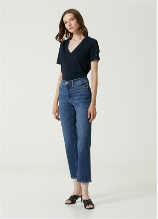 Frame Denim Kadın Le High Straight Jean Pantolon Mavi 26 US